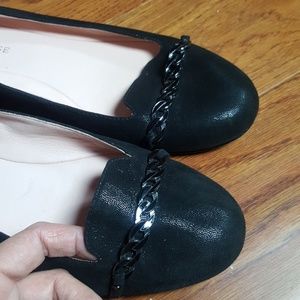 Taryn Rose | Shoes | Taryn Rose Sparkly Black Leather Low Wedge | Poshmark